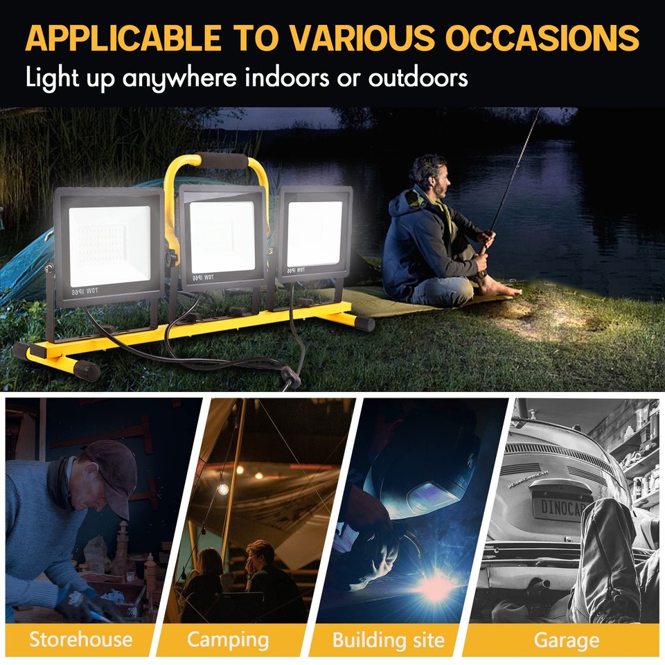 21000 Lumen Work Lights With Stand 3 Adjustable Head Led Work Light ...