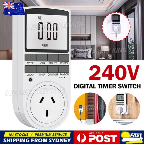 Digital Timer Switch Socket Electric Programmable Power 240V AU Plug ...