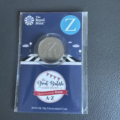 2018 10p Coin Alphabet Letter Z WorldWideWeb Carded Royal Mint British ...