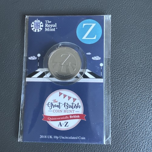 2018 10p Coin Alphabet Letter Z WorldWideWeb Carded Royal Mint British ...