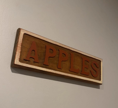 Rustic Handmade ‘Apple’ Kitchen Sign | eBay