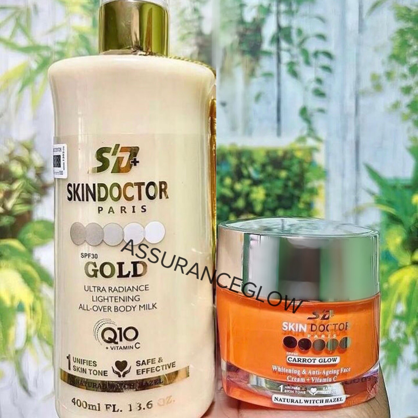 Skin Doctor Gold Whitening Lotion Body Milk + Carrot Glow Face Cream ...
