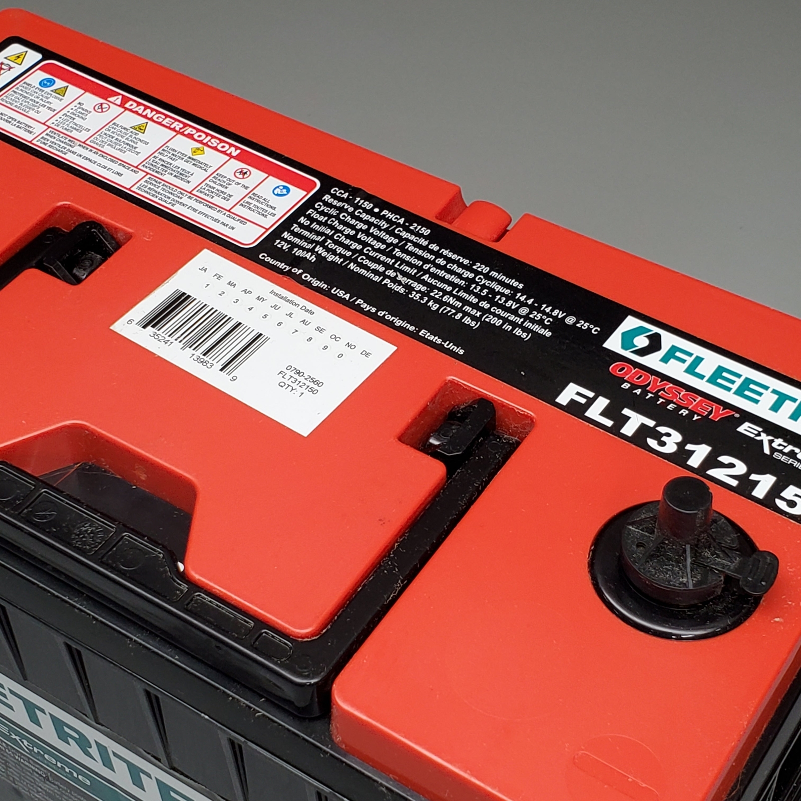 Fleetrite FLT312150 Navistar Genuine Non-Spillable AGM Vehicle Battery ...