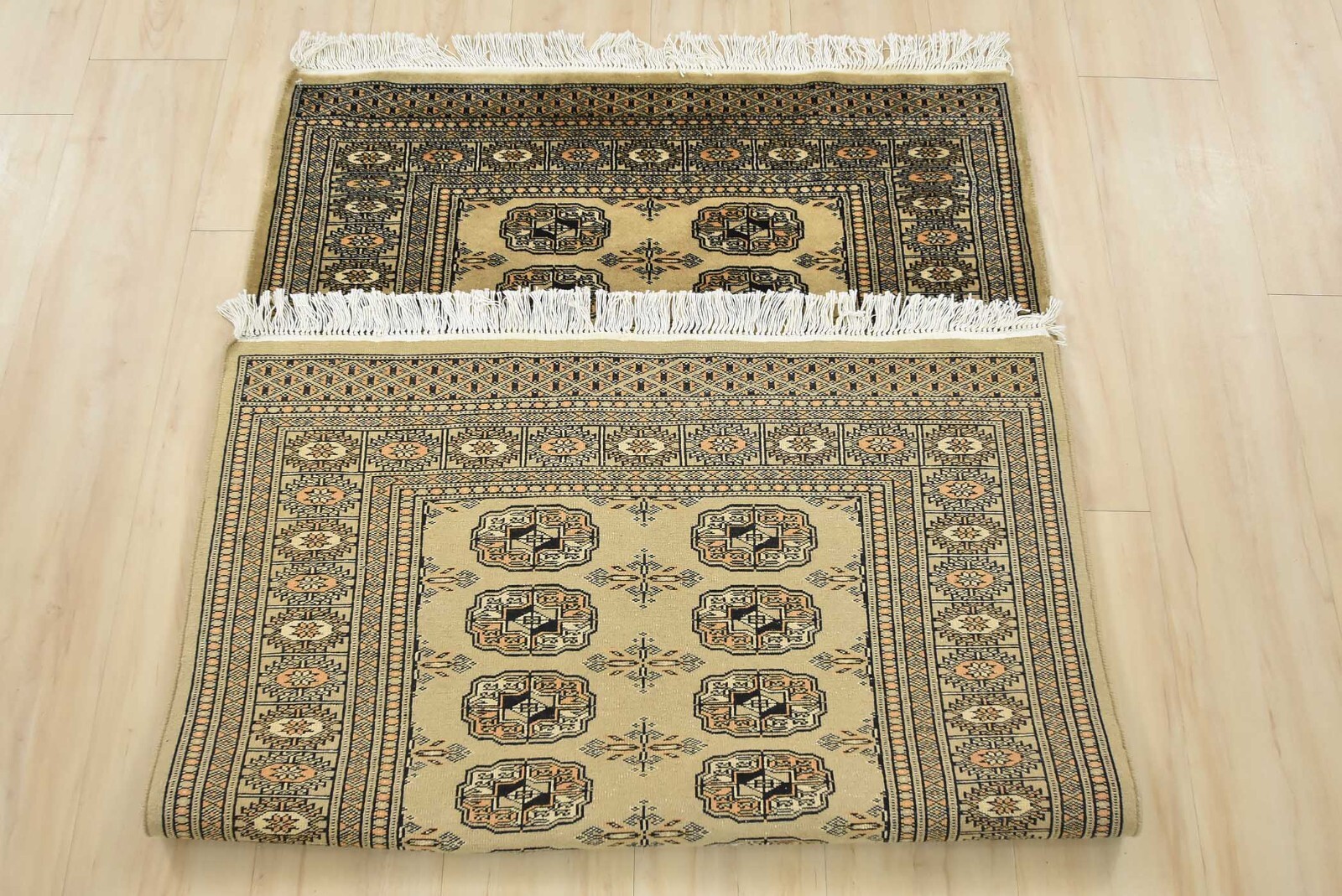 Bokhara Rug 3'2'' x 5'2'' Beige Wool Tribal Hand-Knotted Oriental ...