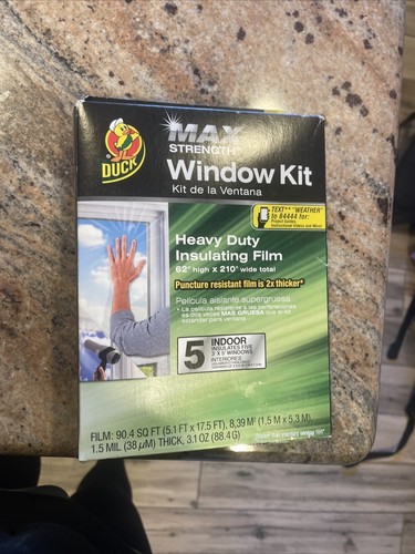 Duck Max Strength 5 Window Kit Heavy Duty Insulating Film 62" x 210" 1. ...