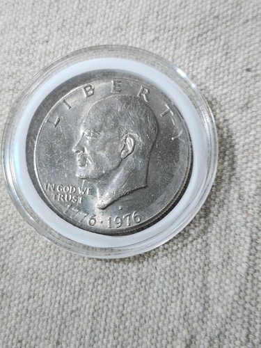 SET OF 2!! Eisenhower silver dollar. Moon/bell Bicentennial 1976 Silver ...