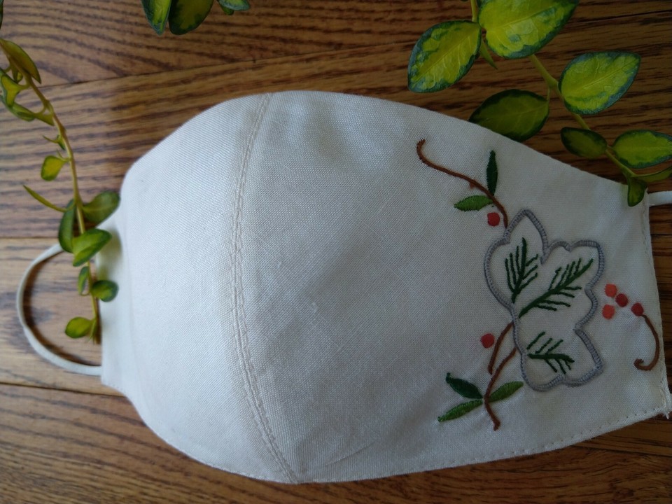 Face Mask washable Reusable 100 Cotton Handmade Hand Embroidered Custom ...
