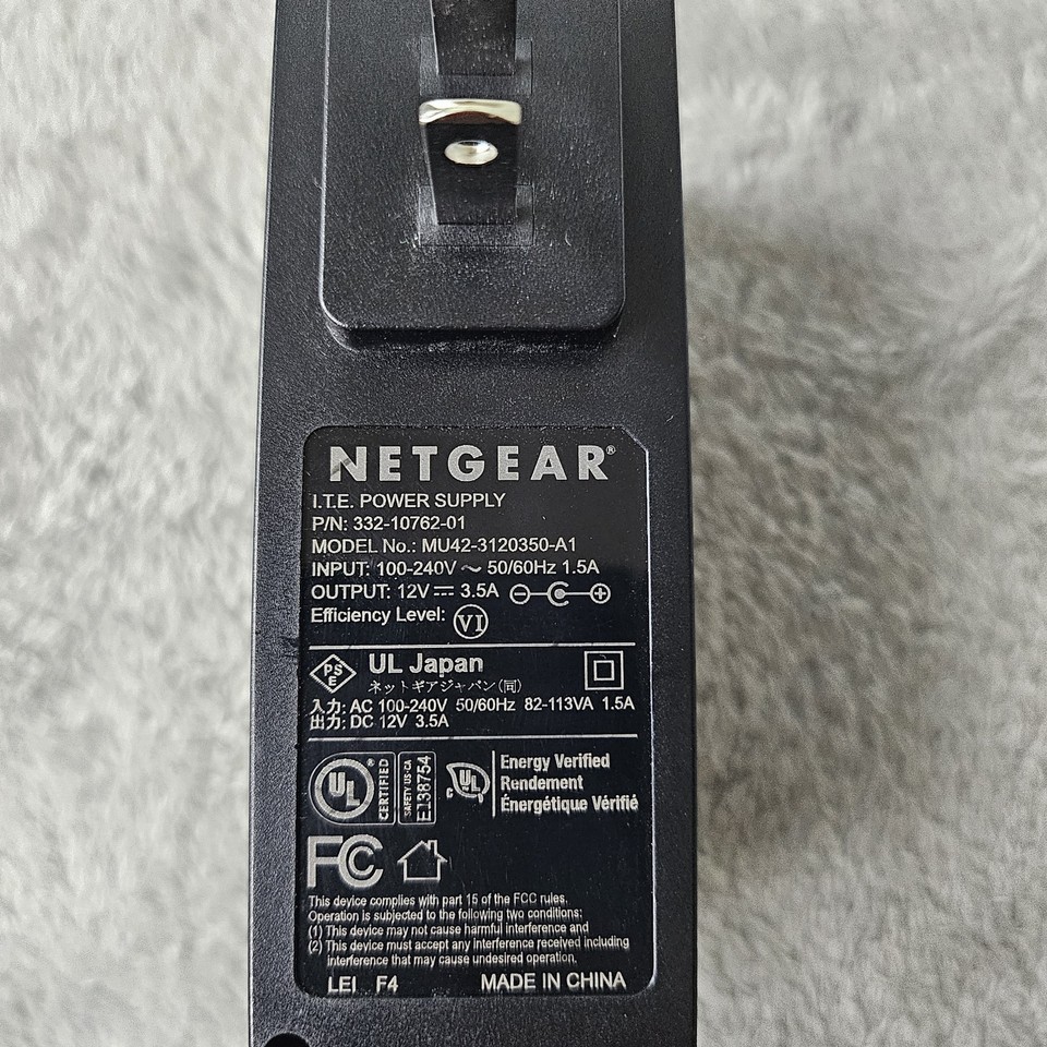 Genuine Netgear Power Supply Model MU42-3120350-A1 P/N: 332-10762-01 ...