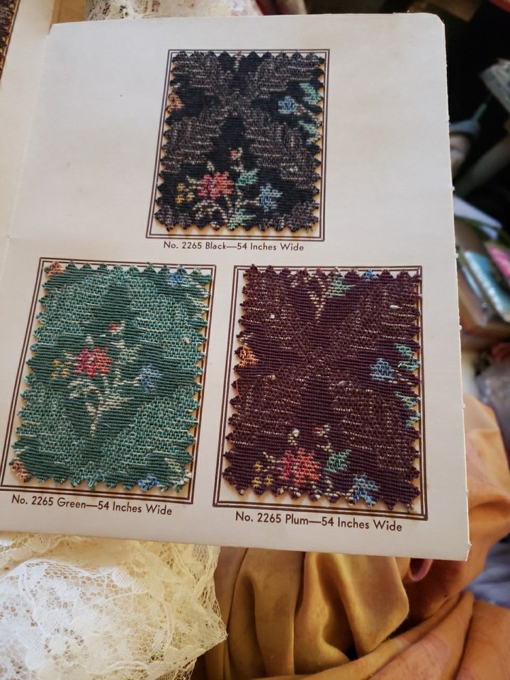 Antique Upholstery Fabrics Sample Book #2, The Pickwell Line, Chicago ...