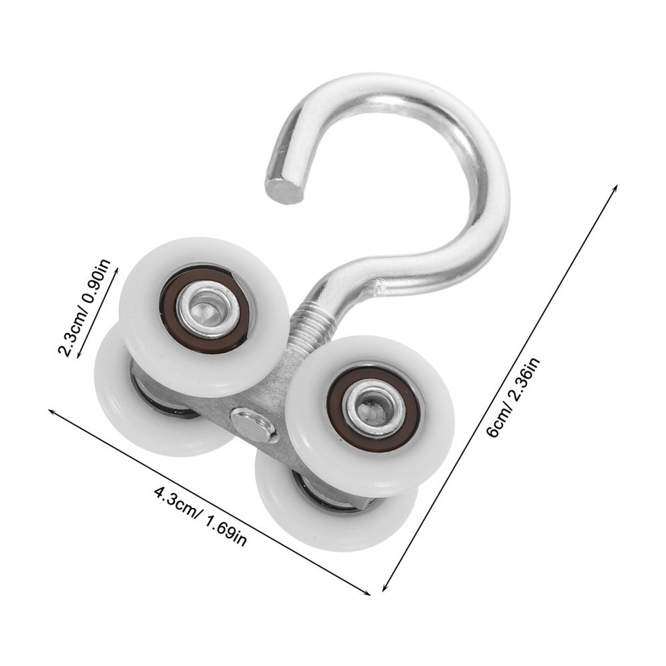 3 Pcs Ceiling Mounted Curtain Track Hook Bathroom Hooks Tie Back | eBay ...