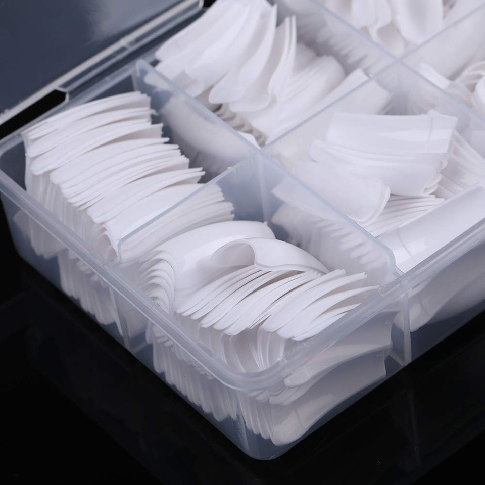 French False Nail Tips French Nail Art Tips 500Pcs White French Acrylic ...