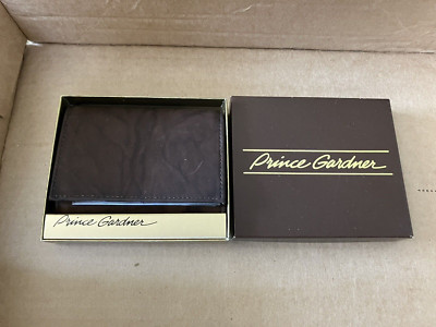 Prince Gardner Brown Leather Wallet w/Box~Unused~New--Free Ship | eBay