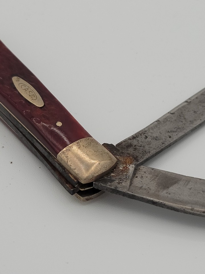 VINTAGE CASE Knife XX USA 1964-1969 Jigged Bone Circle TRAPPER KNIFE ...
