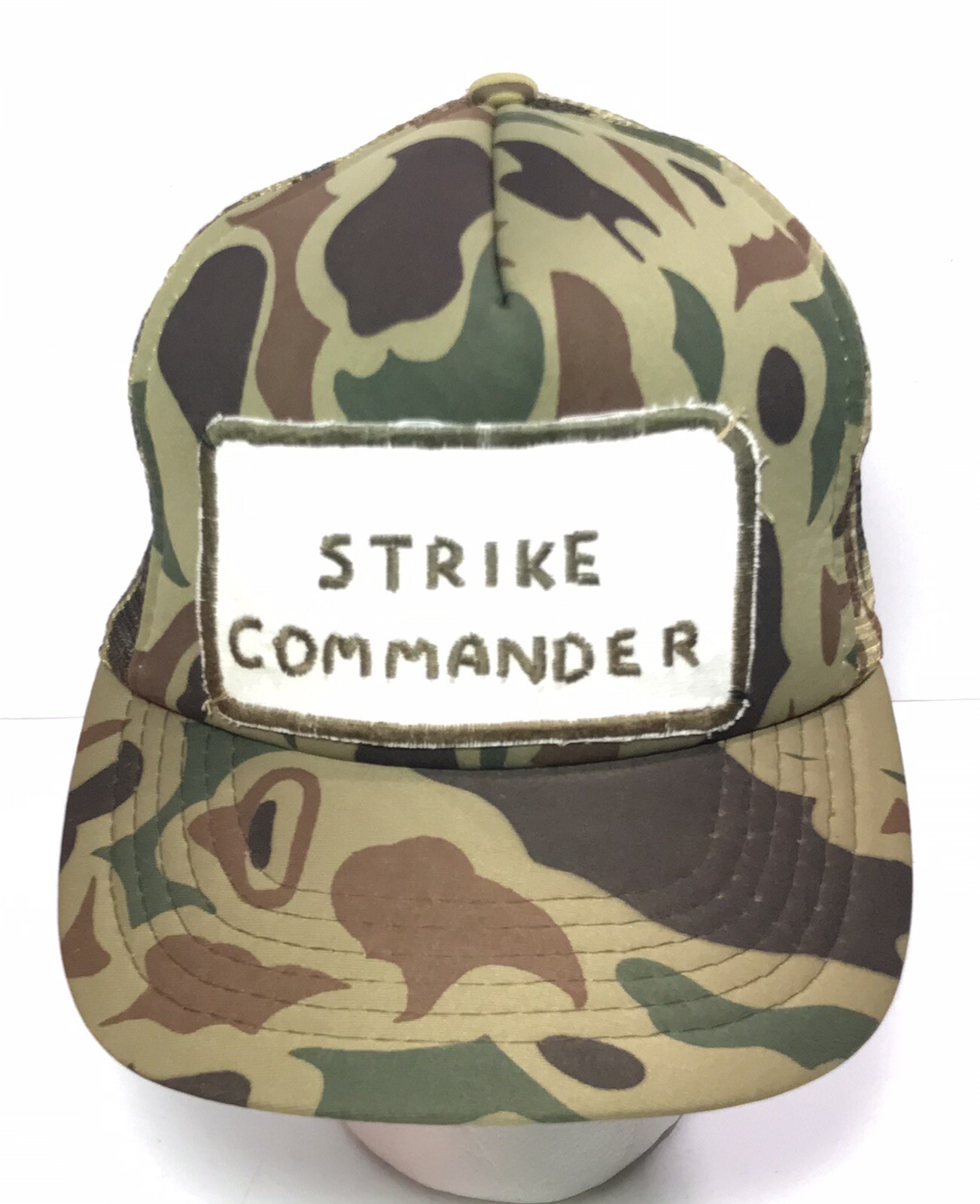 Vintage Camo Strike Commander Snapback hat adjustable - Gem