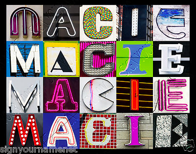 MACIE Name Poster -photos of sign letters - personalized | eBay