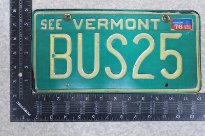 1976 76 VERMONT VT VANITY LICENSE PLATE TAG # BUS 25 | eBay