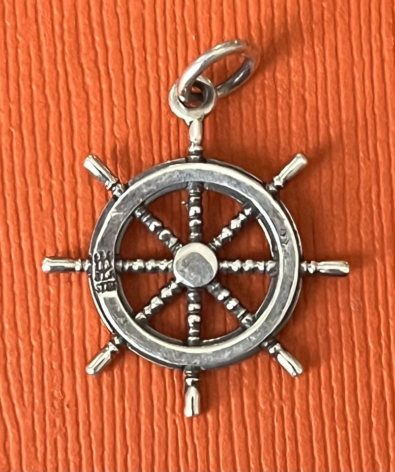 James Avery Retired RARE Sterling Silver Ship Wheel Nautical Beach Boat ...