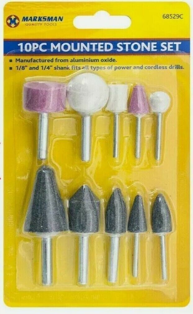 10pc Mounted Drill Grinding Oxide Stone Bit Set Die Craft Marksman for ...