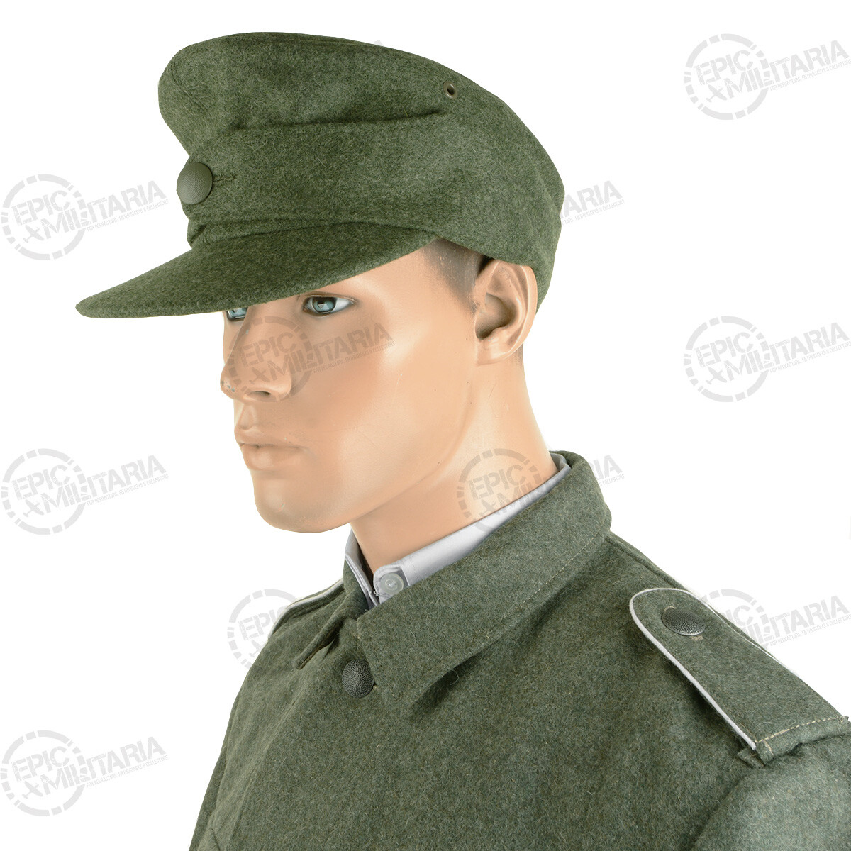 WW2 German M44 Field Cap by Erel - Field Grey Single Button Late War ...