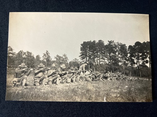 WWI US Army AEF In France Shooting M1903 Springfield Training WW1 M 3x5 ...