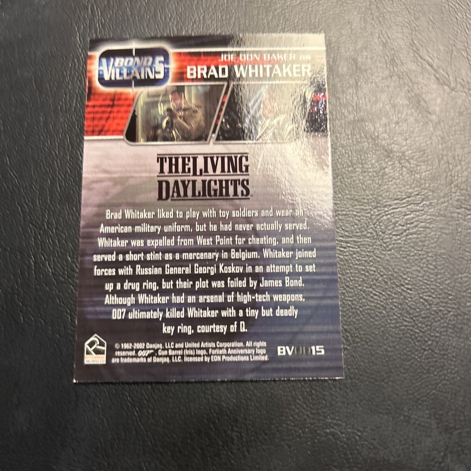 Jb4d James Bond 40Th 2002 Villains BV 0015 Brad Whitaker Dan Baker | eBay