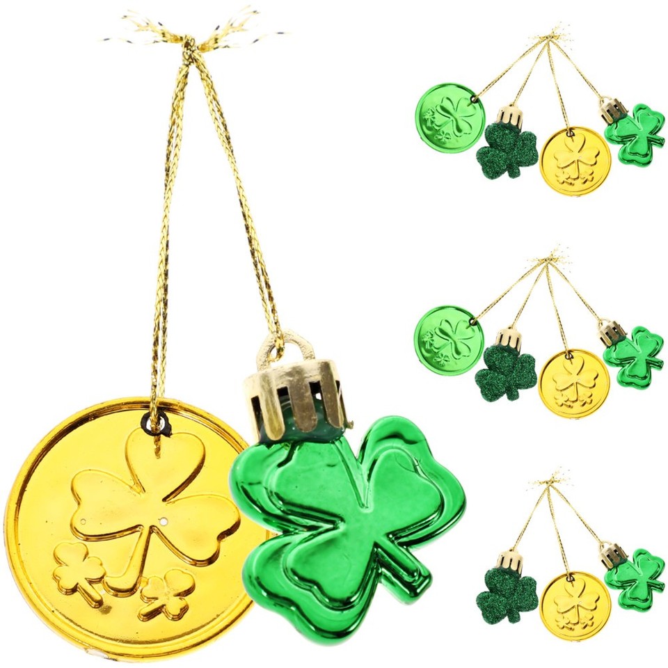 30 Pcs St Patricks Shamrock Hanging Decor Shamrocks Themed Ornament ...