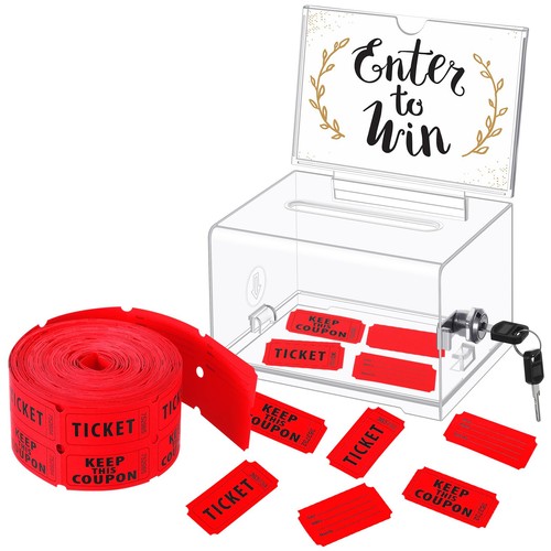 Enter to Win Raffle Ticket Box with 500 Raffle Ticket Double Roll and ...