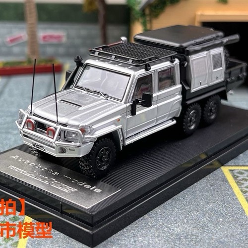 AM 1:64 LC79 6X6 Double Cab Pickup Silver Diecast Car Models | eBay