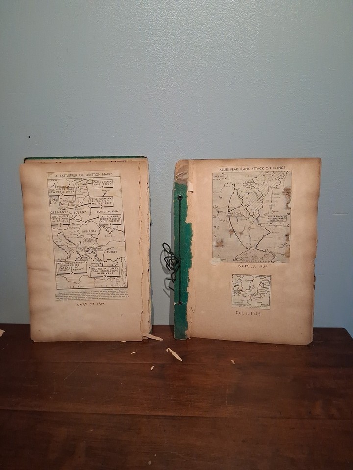 World War II WW2 US Army Military Scrapbook Newspaper Clippings Comics ...