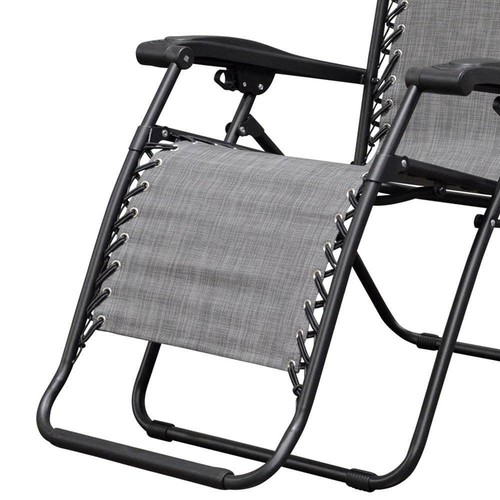 Caravan Canopy Infinity Zero Gravity Steel Frame Patio Deck Chair, Grey ...