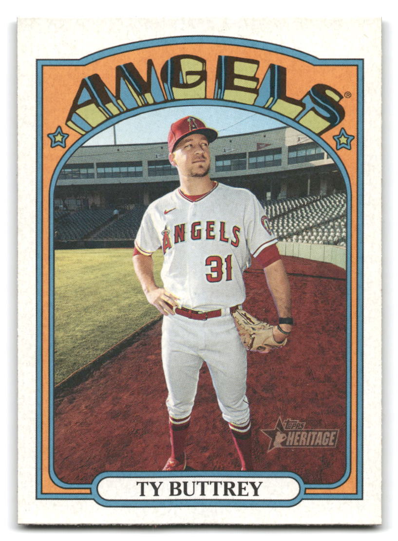 Ty Buttrey 2021 Topps Heritage #4 Los Angeles Angels BASEBALL | eBay