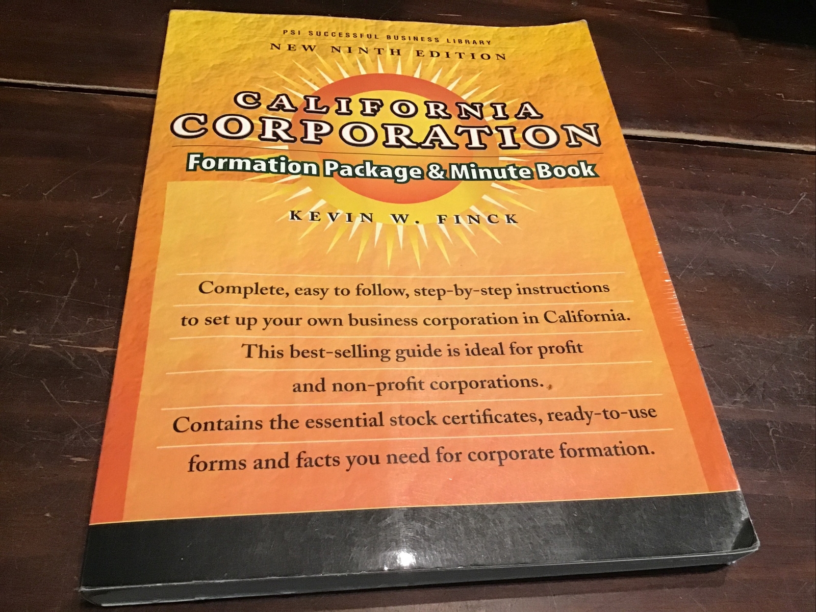 California Corporation Formulation Package And Minute Book Ninth ...