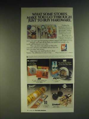 1984 Sentry Hardware Ad - What some stores make you go through just to ...