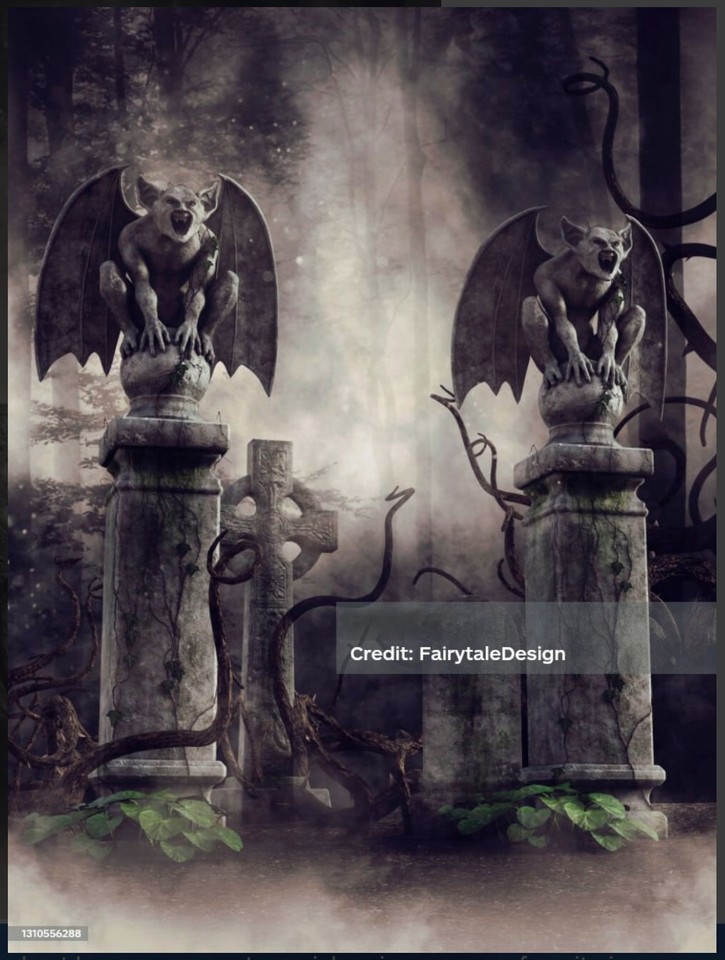 Winged Ram Horned 'Stone' Gargoyle Chimera Guardian Gothic Statue ...