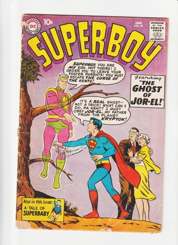 SUPERBOY 78 Superman SILVER Age 1959 DC COMIC, SUPERBOY BECOMES ...