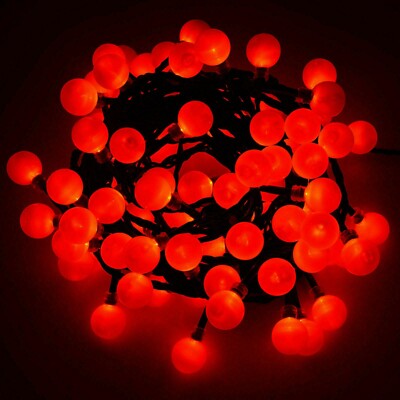 100/200/500 / 1000 RED LED BERRY LIGHTS ROUND SHAPE FAIRY LIGHTS XMAS ...