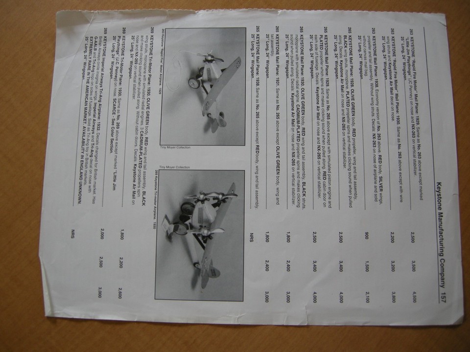 KEYSTONE IMPERIAL AIRWAYS TRI-ANG AIRPLANE PRESSED STEEL BRITISH ...