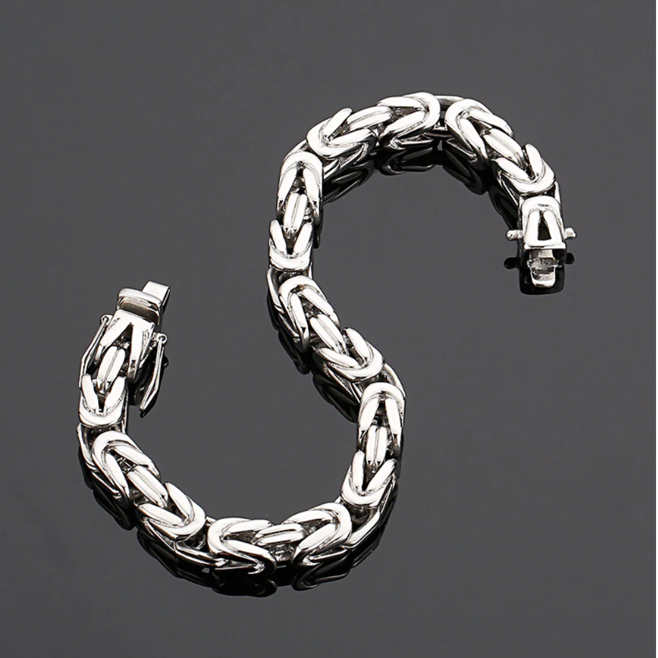 kings Braid Byzantine Chain Bracelet Italian Luxury Fashion Titanium ...