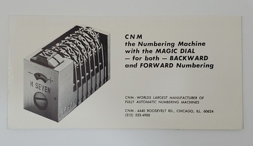 CNM Fully Automatic Numbering Machine for Printing Presses - Vintage ...