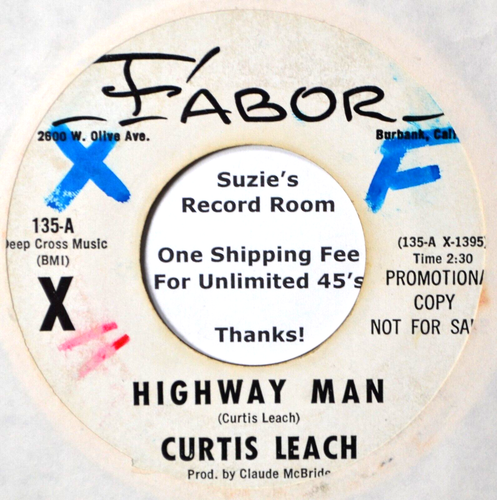Curtis Leach Highway Man / Oklahoma Home DJ 45 7" Vinyl -Check for ...