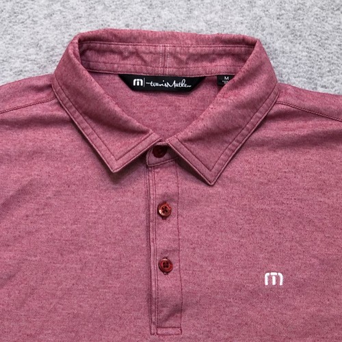 Travis Mathew Polo Shirt Men's Medium Red Heathered Golf Performance ...