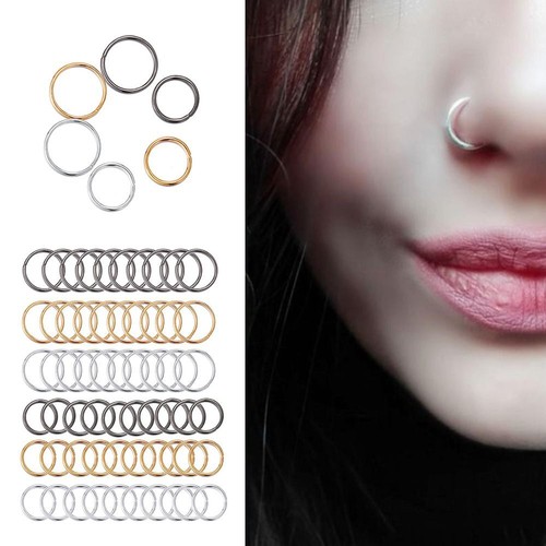 Circle Lip Ear Ring Ear Piercing Jewelry Round Hoop Ear Stud Nose Rings ...