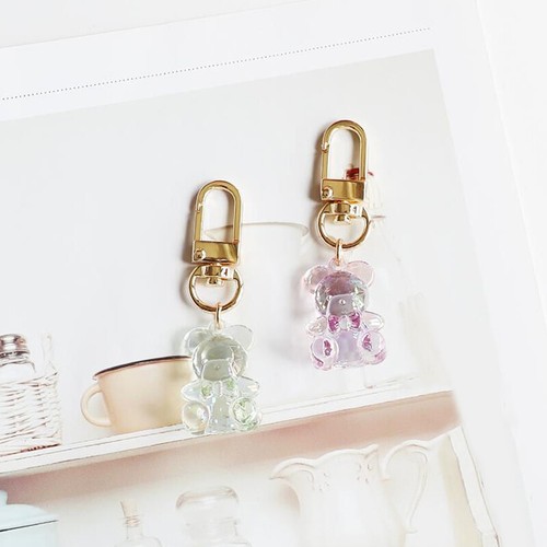 Cute Crystal Bear Keychain Kawaii Key Chain Accessories Pendant ...