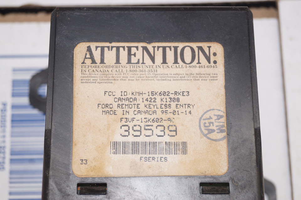 92-96 97 Ford F150 F250 F350 Bronco Remote Keyless Entry Module OEM OBS ...