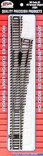 Atlas Code 83 #6 CL Turnout Right Hand - HO Scale Nickel Silver Model ...