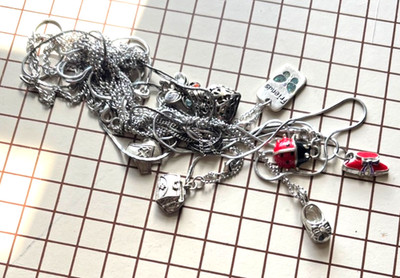 Vintage modern jewelry lot Tangled Silver Necklaces Some Sterling in ...