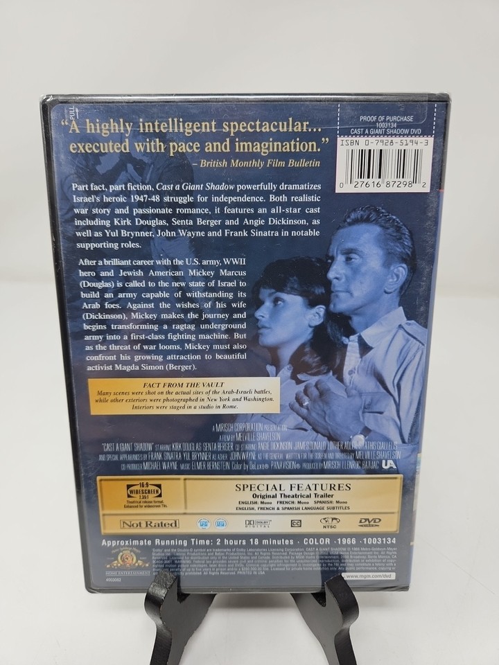 Cast A Giant Shadow (DVD, 1966) Kirk Douglas, Santa Berger, Angie ...