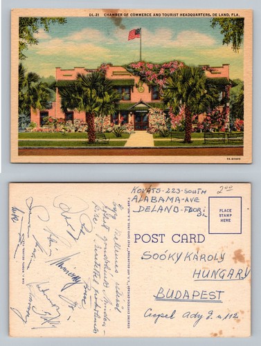 DeLand, FL-Florida, Chamber of Commerce Headquarters Vintage Postcard ...