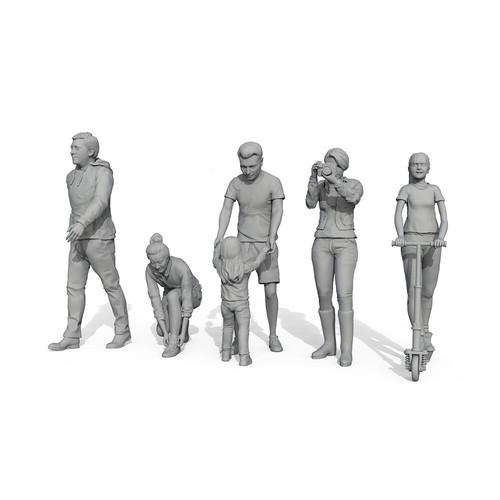 1/87 HO Scale Diorama Scenery Miniature Character Model Multi pose ...