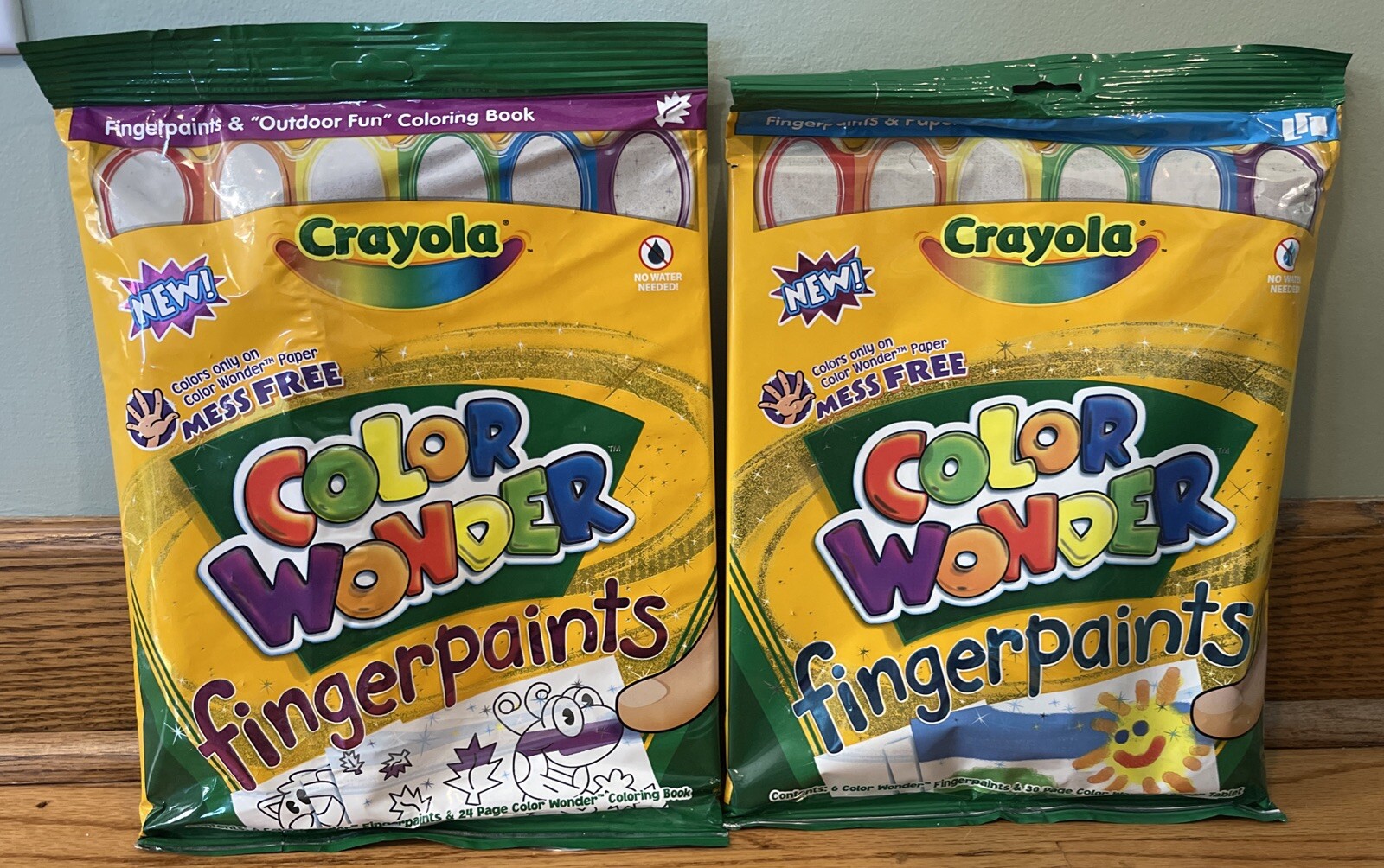 Lot Of 2 NEW Crayola Color Wonder Fingerpaints Packages VTG 2003 #75 ...